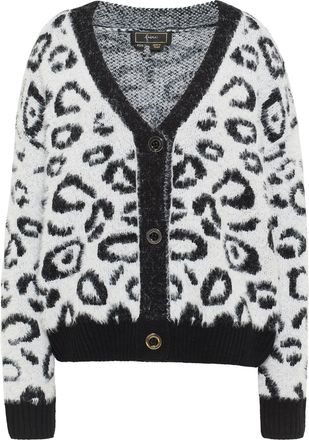 Faina Strickjacke Damen wollwei&szlig; schwarz