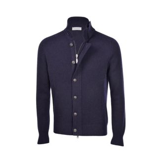 Gran Sasso Homme, Pulls, Bleu, Taille: 3XL Cardigan Bleu &agrave; Zip