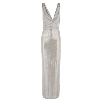 Giuseppe Di Morabito Femme, Robes, Gris, Taille: 36 FR Robe Longue M&eacute;tallique avec Strass