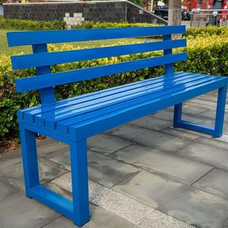 Generic Gartenbank mit Lehne Parkbank Massivholzbank Terrassenbänke, Wasserdichtes Metall Wetterfest Robust Stabil Langlebig Gartenmöbel, für Garten Veran(Siz