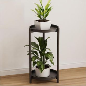 Generic Rund Pflanzenst&auml;nder Metall, 2 Etagen Blumenst&auml;nder Indoor Outdoor, Pflanzenregal F&uuml;r Balkon Garten Wohnzimmer,Multi Pflanzk&uuml;belhalter F&uuml;r Drau&szlig;en,bis