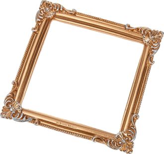 DOITOOL Retro Fotorahmen aus Kunstharz Zierlicher Vintage Schmuckst&auml;nder Dekoration f&uuml;r Fotos und Nagelstudios Vielseitige Requisite In Gold