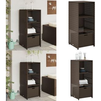 vidaXL Gartenschrank Braun 50x55x115 cm Poly Rattan - Outdoor-Schrank - Gartenschrank - Stauraum - Gartenorganisation - Polyrattan - Home & Living
