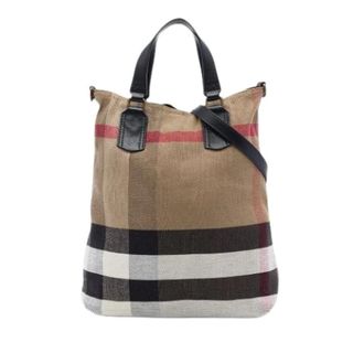 Burberry Sac cabas Mega Check Pre-owned - Femme - Pre-owned - Beige - Taille: ONE Size