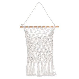 Cabilock Wandhängendes Aufbewahrungsnetz aus Baumwollseil Handgefertigt Robust und Weich Multifunktionaler Organizer für Kinderzimmer Bücher und Kuscheltiere P