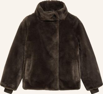 Comma Comma Kunstfell-Jacke braun