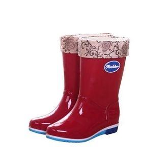 Generic Bottes en caoutchouc pour femme avec doublure chaude - Faciles &agrave; nettoyer - Semelle antid&eacute;rapante r&eacute;sistante &agrave; leau - Durabilit&eacute; accrue pour un ajuste
