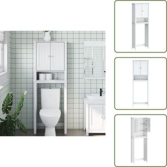 vidaXL The Living Store Toilettenschrank BERG Wei&szlig; 60x27x164,5 cm Massivholz - Badezimmerm&ouml;bel - Holzschr&auml;nkchen - Toilettenschrank - Aufbewahrungsbauern