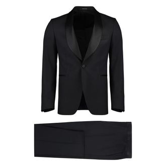 Tagliatore Zweiteiliger Anzug aus reiner Wolle und Seide - - Suits - Herren - Schwarzk - 2XL