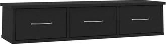 vidaXL Wand-Schubladenregal Schwarz 88x26x18,5 cm Holzwerkstoff - Vidaxl