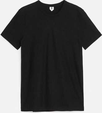 Arket T-Shirt Aus Cr&ecirc;pe-Gewebe -Schwarz