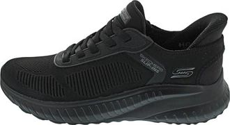 Skechers Mens Hands-Free Slip-ins Bobs Squad Chaos Solid Step Sneaker, Noir, 47.5 EU
