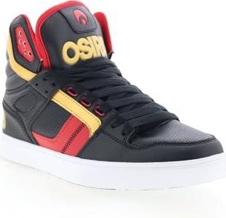 Osiris Chaussures de skate Clone pour homme, Noir/rouge/doré, 42 EU