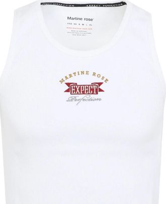 Martine Rose Logo-Embroidered Cotton Tank Top - White