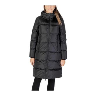 A|X Armani Exchange Schwarze Kapuzenjacke mit Rei&szlig;verschluss und Taschen - - Coats - Damen - Schwarzk - M
