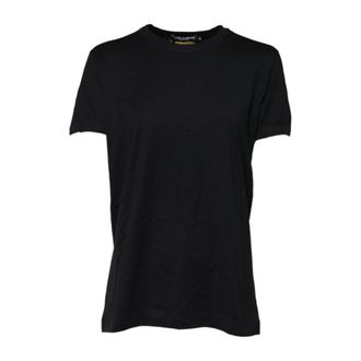 Dolce & Gabbana Schwarzes DG Print Kurzarm Top - - Tops - Damen - Schwarzk - S
