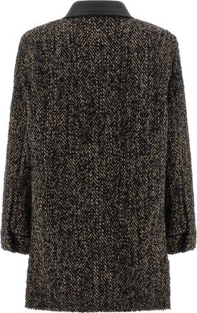 Max Mara Saharan Wool Tweed Jacket - Black