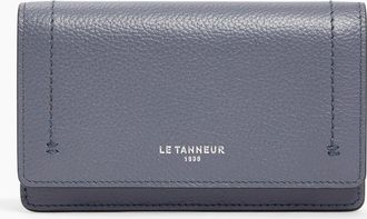 Le Tanneur Porte cartes &agrave; rabat moyen mod&egrave;le Louison en cuir grain&eacute;