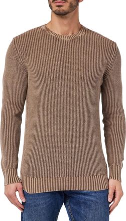 Replay Herren Strickpullover mit Rundhals-Ausschnitt, Light Mud 569 (Braun), XL