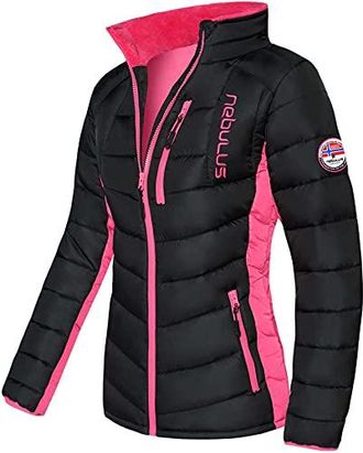 Nebulus Graffity Veste dextérieur chaude pour femme, Noir/rose, S