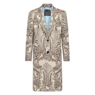 Philipp Plein Coat Long Paisley - - Coats - Herren - Beige - S
