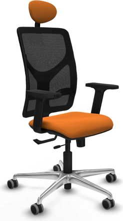 Piqueras y Crespo B&uuml;rostuhl mit hoher R&uuml;ckenlehne, 2D-Armlehnen, h&ouml;henverstellbare Lendenwirbelst&uuml;tze und festes Kopfteil, ausgestattet mit Syncro/Traslack und Schneide