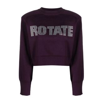 Rotate Cropped Strickpullover - - Sweatshirts & Hoodies - Damen - Lila - XS