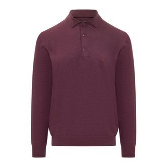 Etro Gestricktes Langarm-Polohemd - - Tops - Herren - Rot - L