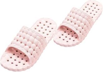 Valiclud Pantoufles de Salle de Bain Antidérapantes PVC Semelle Creuse Drainante Respirante Chaussures Été Confortables pour Maison Rose
