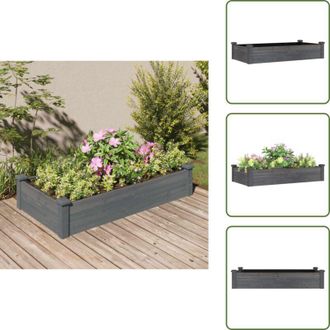 vidaXL Hochbeet mit Einsatz Grau 120x60x25 cm Massivholz Tanne - Hochbeet - Gartenbeet - Holzh&auml;user - Tannenzapfen - Gartendekoration