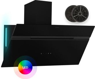 Klarstein Klarstein - Dunstabzugshaube Alina - 90-cm-Wandhaube, 615 m&sup3;/h Luftstrom, Energieeffizienzklasse a, LED-Beleuchtung in 9 Farben, Touch-Bedienfeld