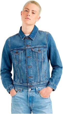Levi's Locker geschnittene Denim-Truckerjacke mit langen &Auml;rmeln - - Jackets - Damen - Blau - XS