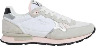 Pepe Jeans London Brit Mix W, Baskets Femme, Gris (Gris Clair), 3