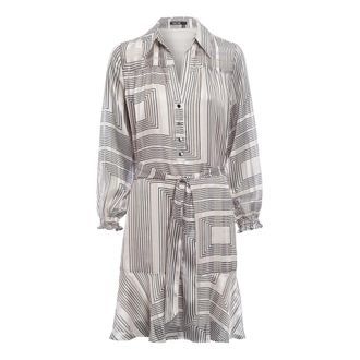 Marc Aurel Graphic Satin Shirt Dress - - Dresses - Damen - Mehrfarbig - 2XL