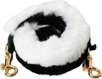 Dolce & Gabbana Schwarz Wei&szlig; Lappland Pelz Schulterriemen - - Bags - Damen - Schwarzk - ONE SIZE
