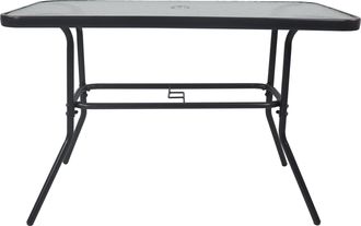 VCM Gartentisch aus Glas und Metall | Esstisch | Ma&szlig;e ca. H. 70 x B. 110 x T. 55 cm | Anthrazit | Balkontisch Gartenm&ouml;bel 110x55