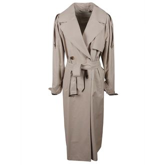 Max Mara Langer Oversized Trenchcoat mit doppelreihiger Knopfleiste - - Coats - Damen - Beige - XS