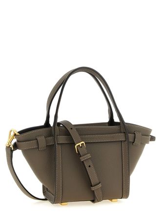 Tod's Tim Mini Calfskin Leather Top Handle Bag - Mud