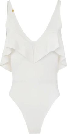 Elisabetta Franchi Femme, Tops, Blanc, Taille: 40 FR Roma Knit Bodysuit