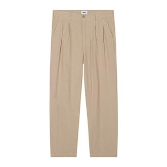 Obey Leinen Plissierte Tapered Fit Hose - - Trousers - Herren - Wei&szlig; - W34