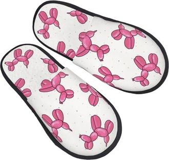 Generic Pantoufles DH&ocirc;tel Motif De Chien Ballon Roses Unisexe Pantoufles En Coton Peluche Chaussons Maison Pour Femmes Homme Automne L