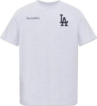Sporty & Rich unisex, Tops, Gris, Taille: S T-shirt Dodgers Serif