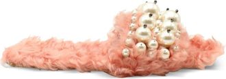 Miu Miu claquettes à perles artificielles - Rose