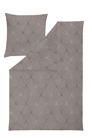 ESTELLA Mako Jersey Bettwäsche 135x200 Kian Rauten Waben Taupe 6930-295