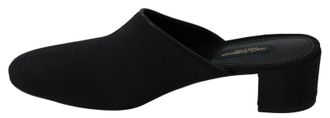 Dolce & Gabbana Black Grosgrain Slides Sandals Women Shoes Viscose Leather