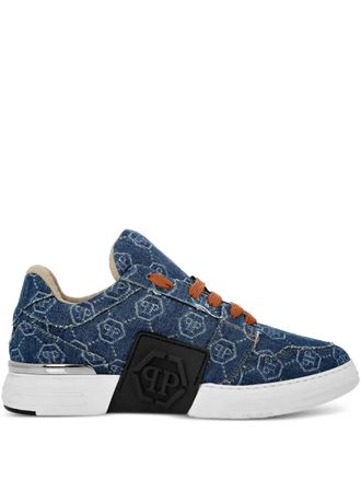Philipp Plein baskets à monogramme - Bleu
