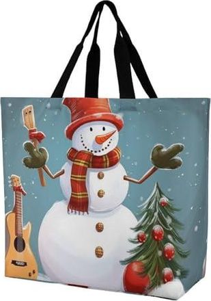 Generic Bonhomme De Neige De No&euml;l Sac Fourre-Tout L&eacute;ger Tote Bag Grand Sac &Agrave; Bandouli&egrave;re Pour Gym Plage Travail