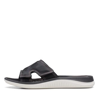 Clarks Glide Bay Slide Sandale f&uuml;r Damen, Schwarz Synthetik, 37.5 EU