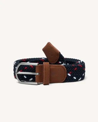 Faguo Ceinture tress&eacute;e marine et rouge