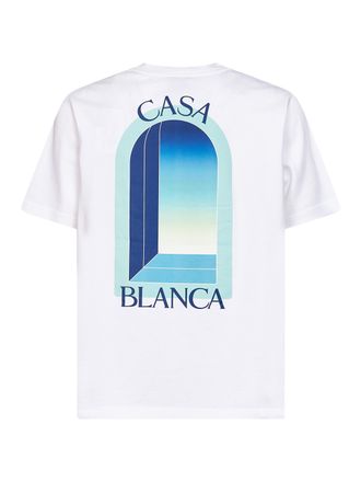 Casablanca Mens T-Shirt Gradient Larche White Organic Cotton T-Shirts And Polos
